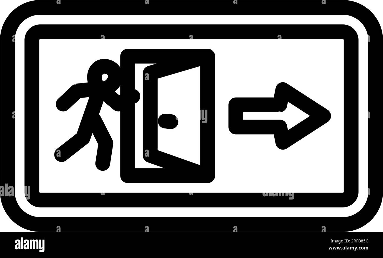emergency exit alert line icon vector illustration Stock Vector Image ...