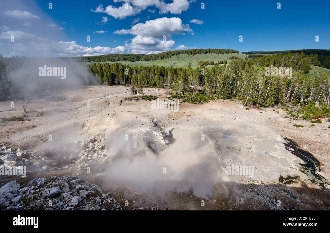 Sulphur Caldron, Yellowstone National Park, Wyoming, United States of ...