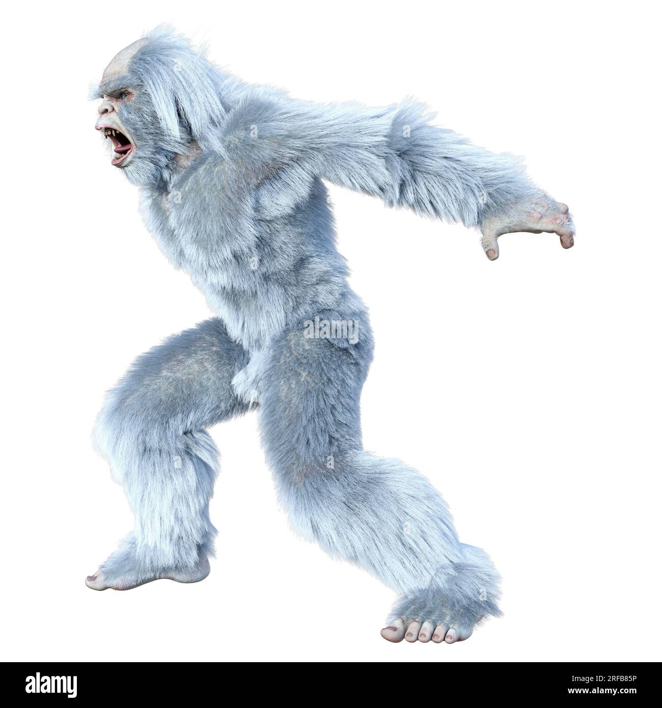 3D rendering of a fantasy creature yeti isolated on white background ...