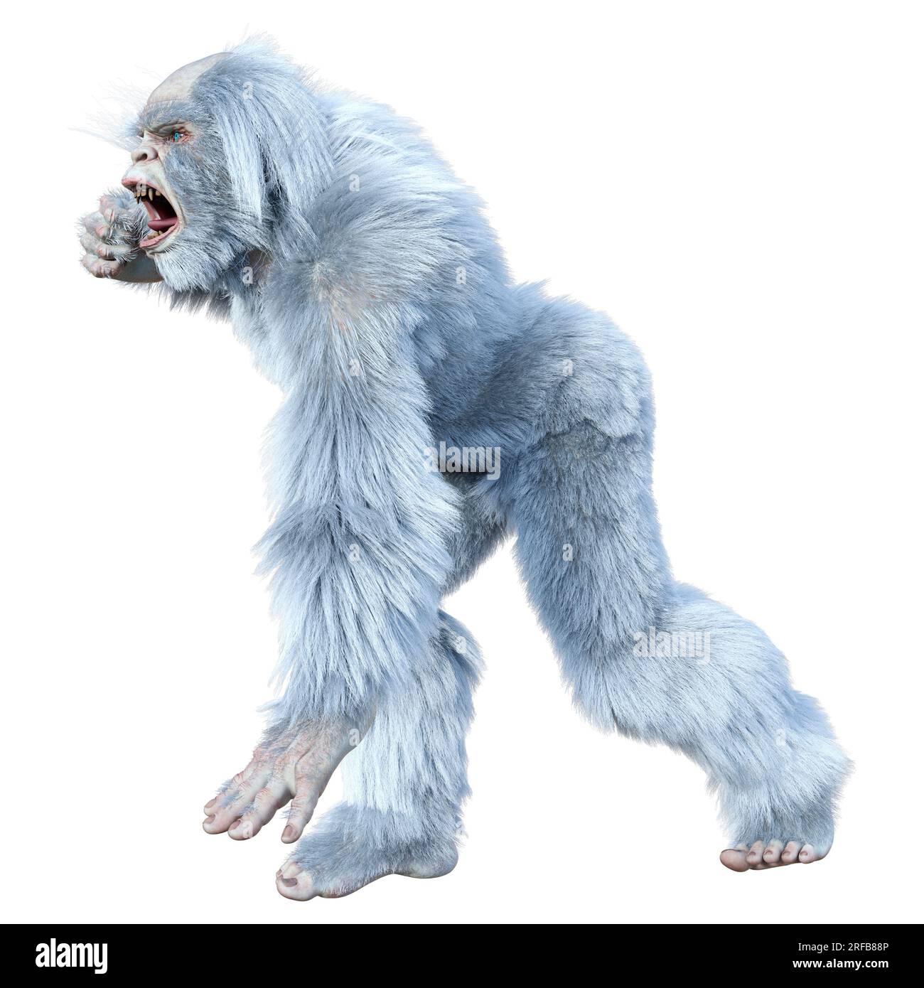 3D rendering of a fantasy creature yeti isolated on white background ...