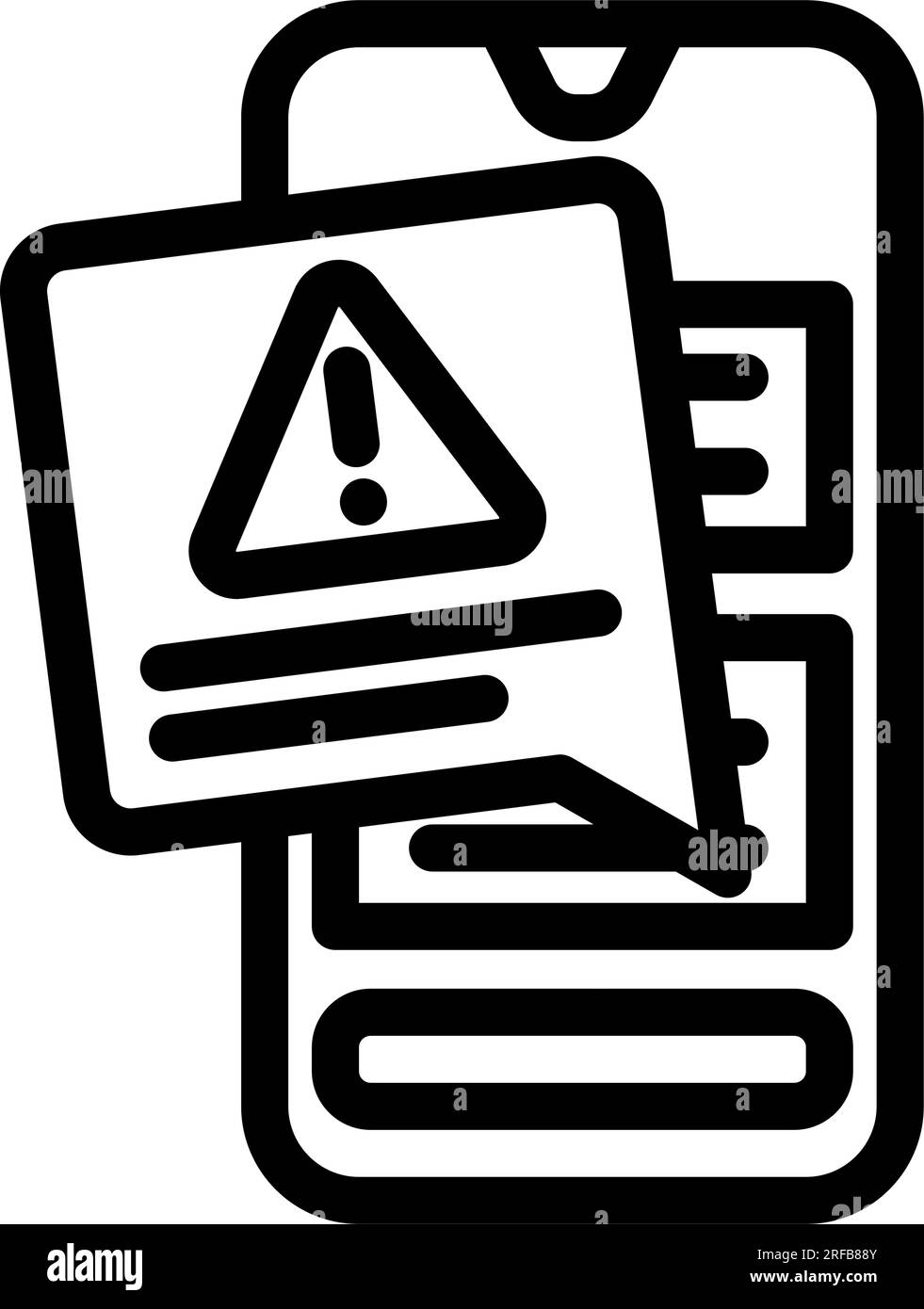 alert message line icon vector illustration Stock Vector Image & Art ...