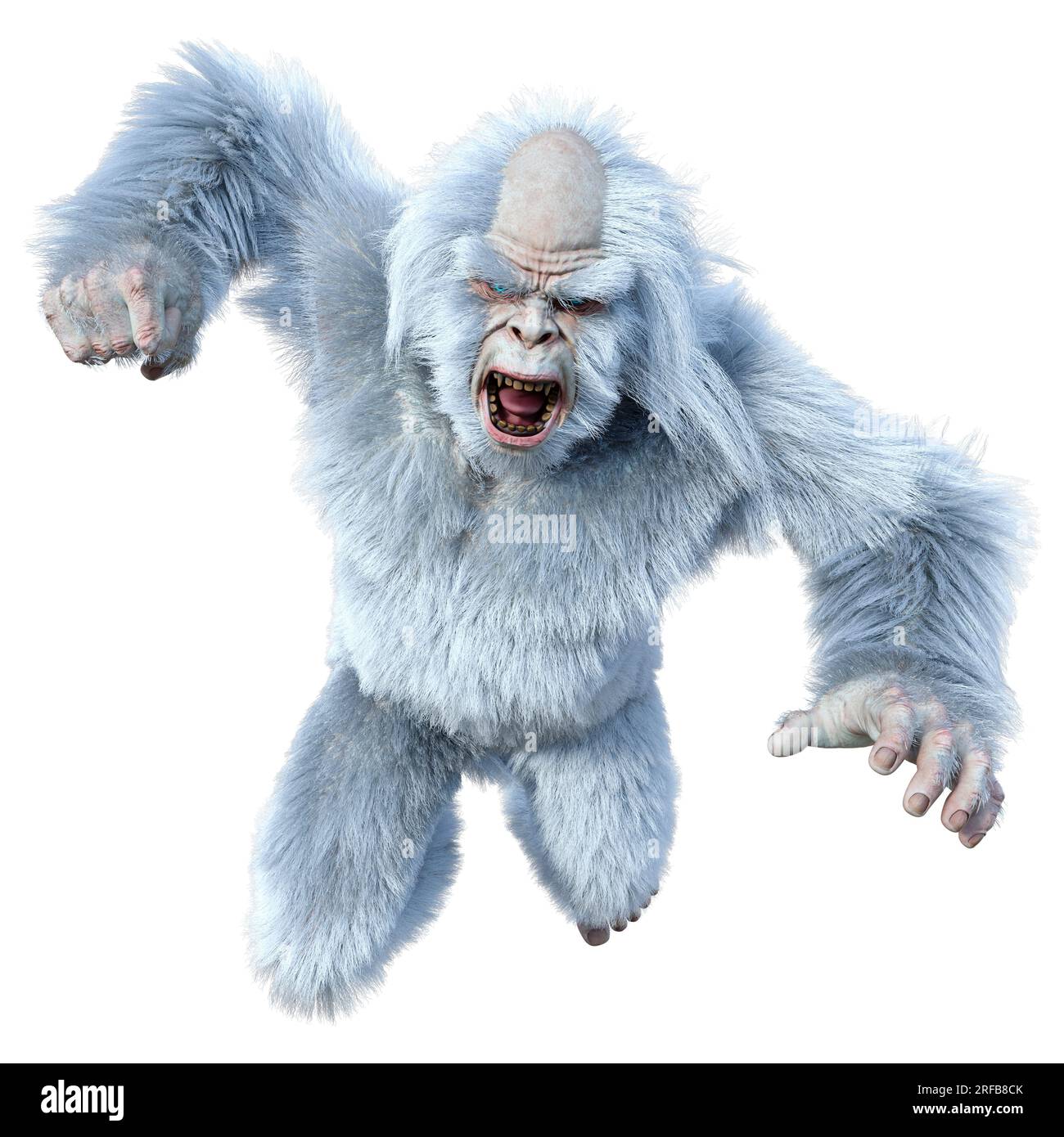 3D rendering of a fantasy creature yeti isolated on white background ...