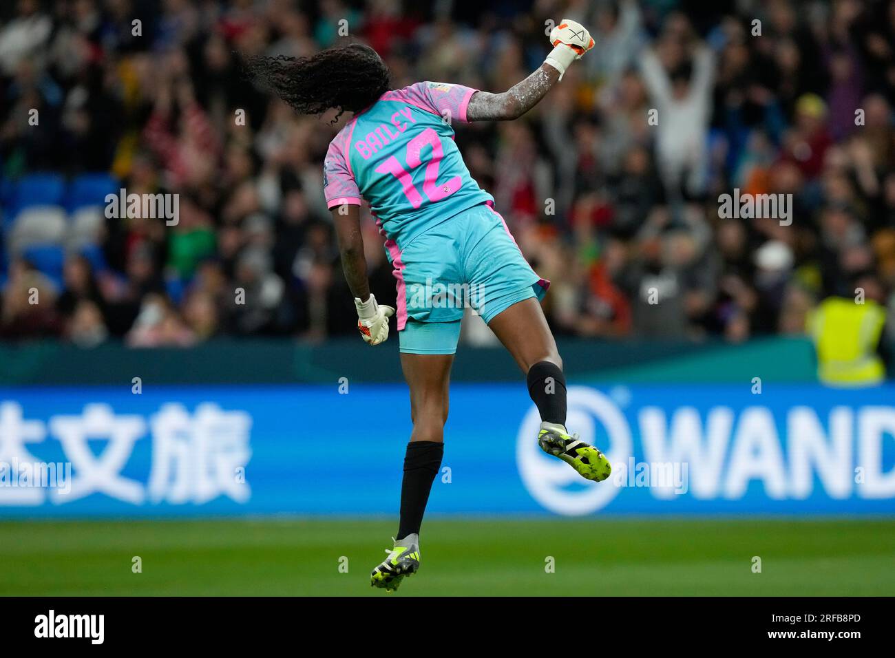 Panama's goalkeeper Yenith Bailey celebrates her side's third goal ...