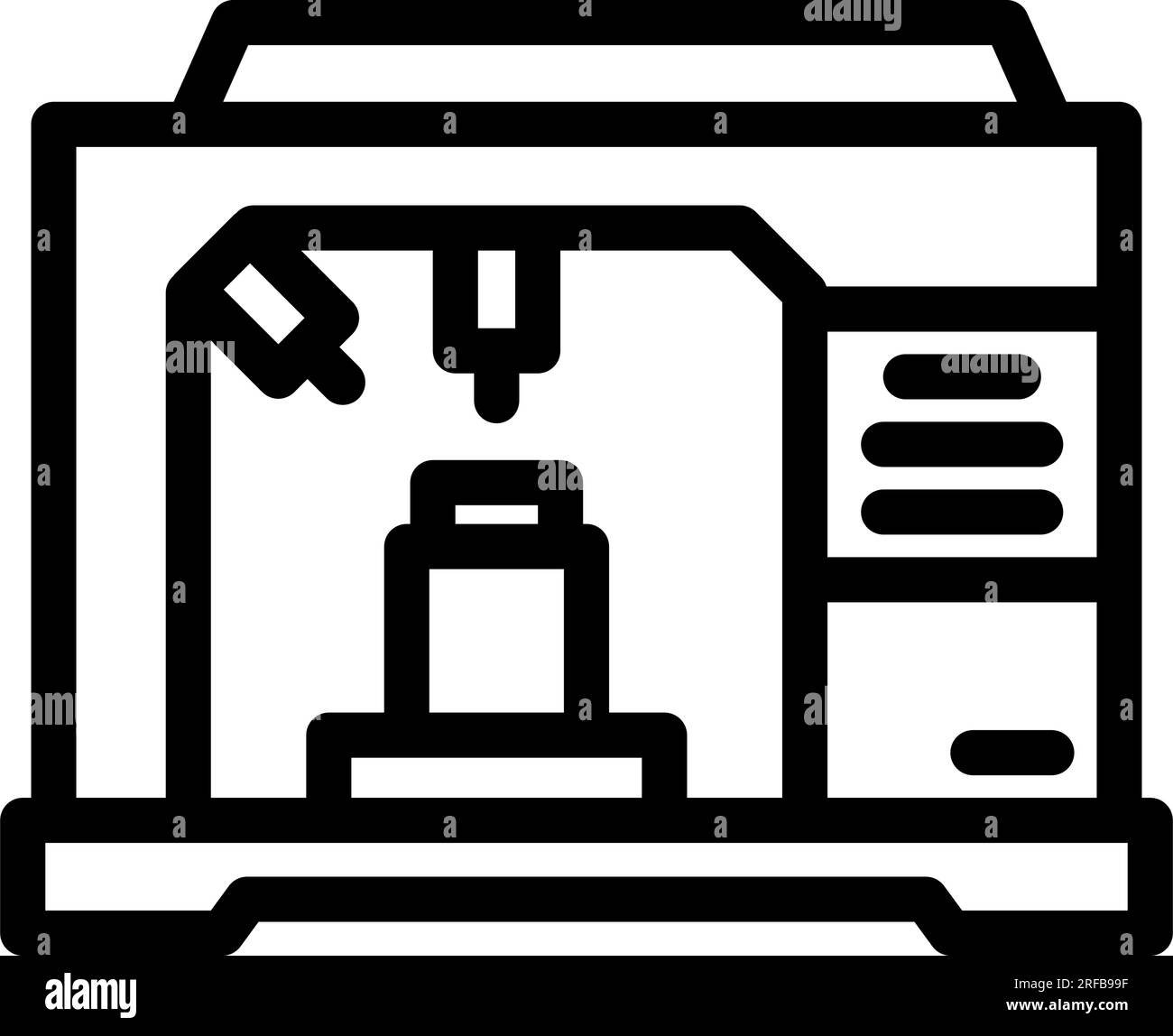 machining center manufacturing engineer line icon vector illustration ...