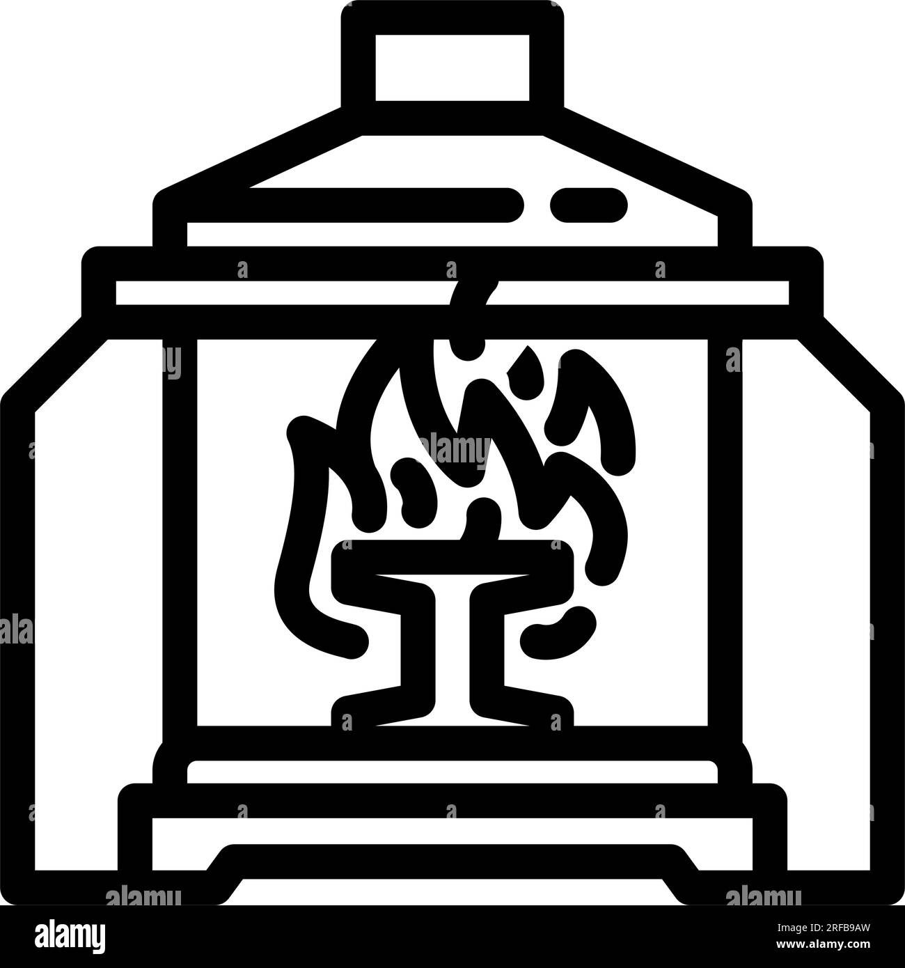 heat treatment manufacturing engineer line icon vector illustration ...