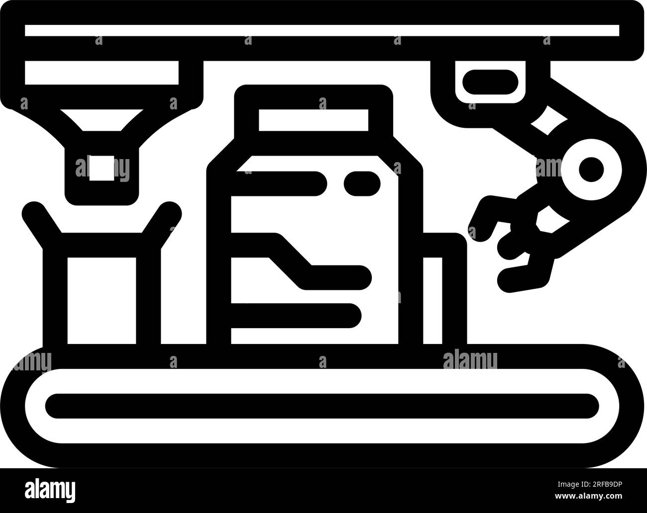 assembly line manufacturing engineer line icon vector illustration ...