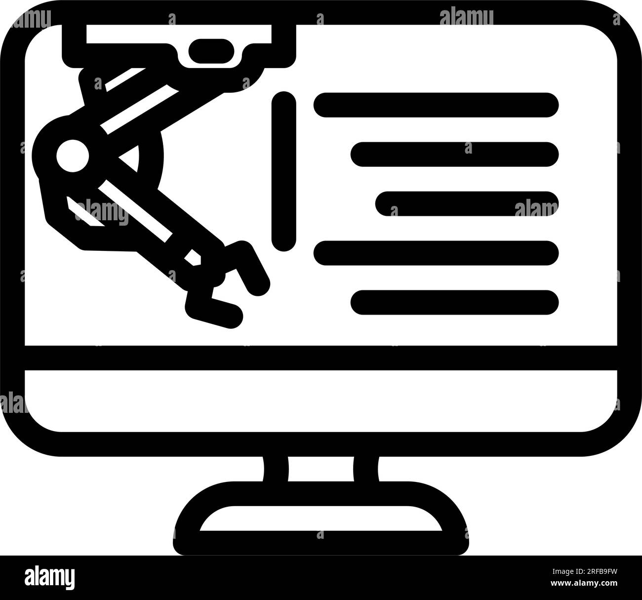 digital manufacturing engineer line icon vector illustration Stock ...