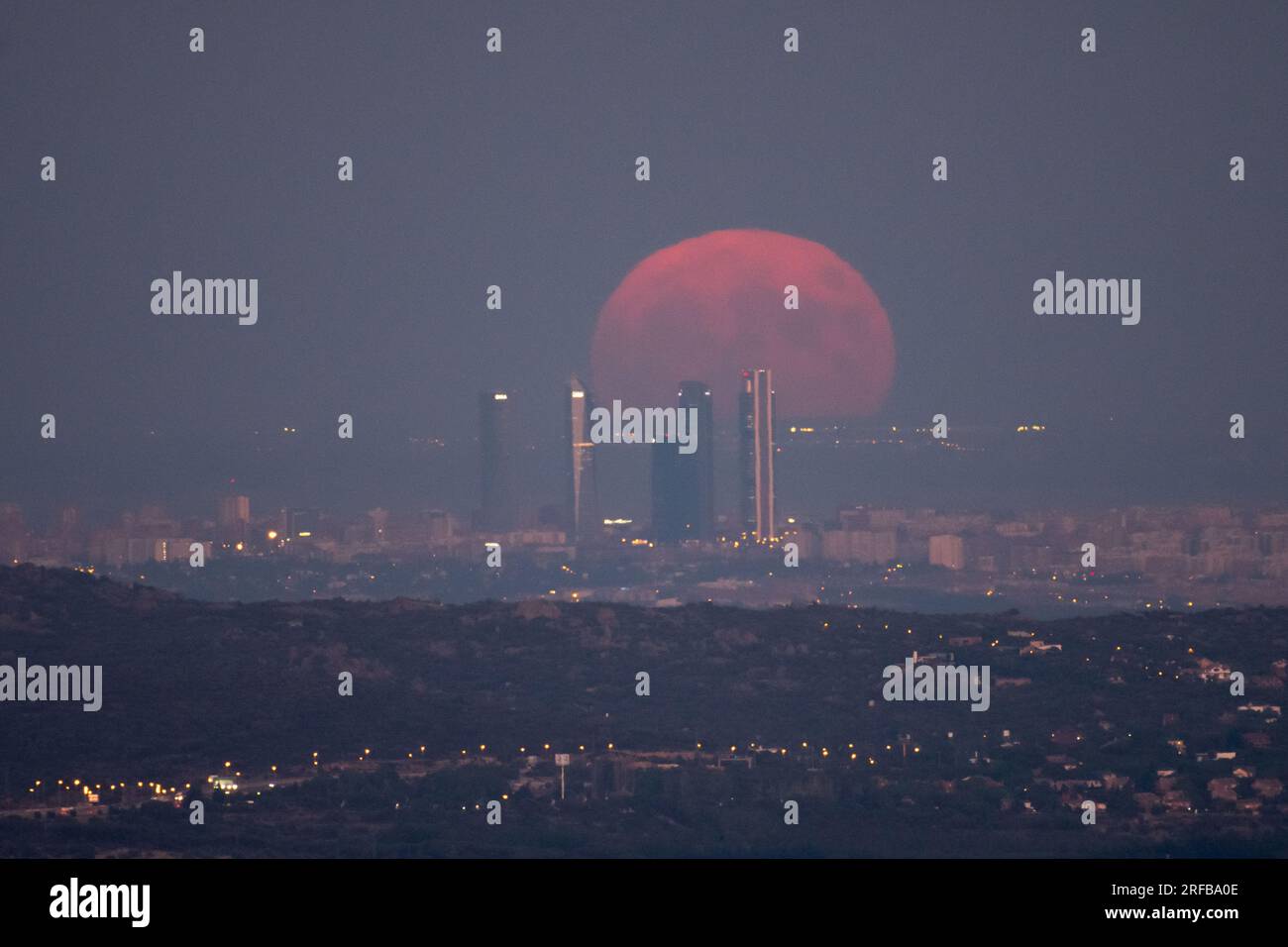 Madrid, Spain. 01st Aug, 2023. The full supermoon of August, known as ...