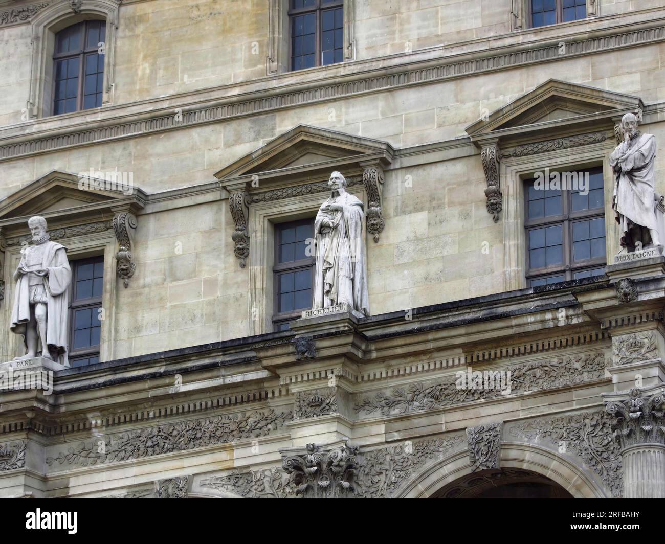 Some architectural details of the building that houses the Louvre ...