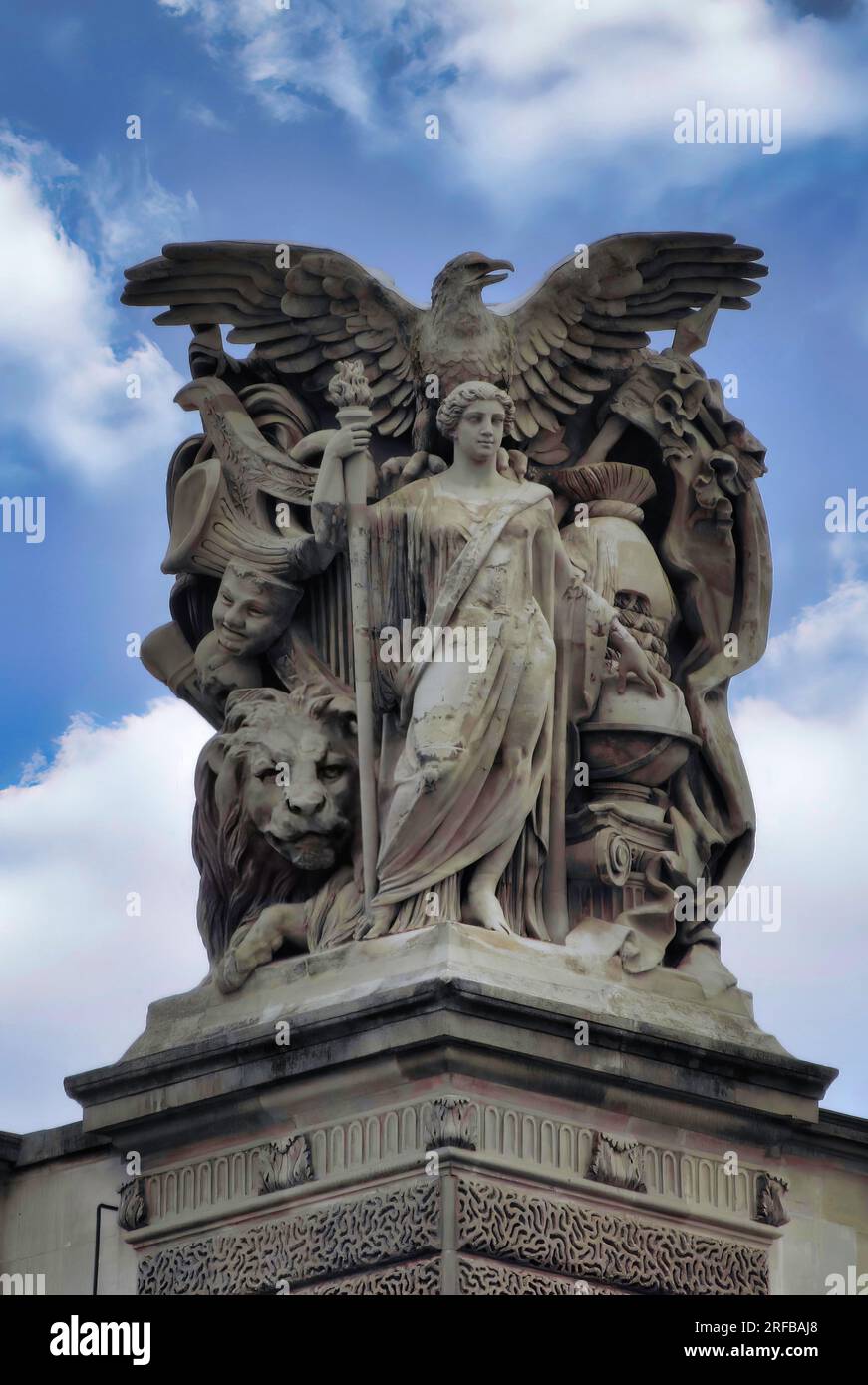 Some architectural details of the building that houses the Louvre ...