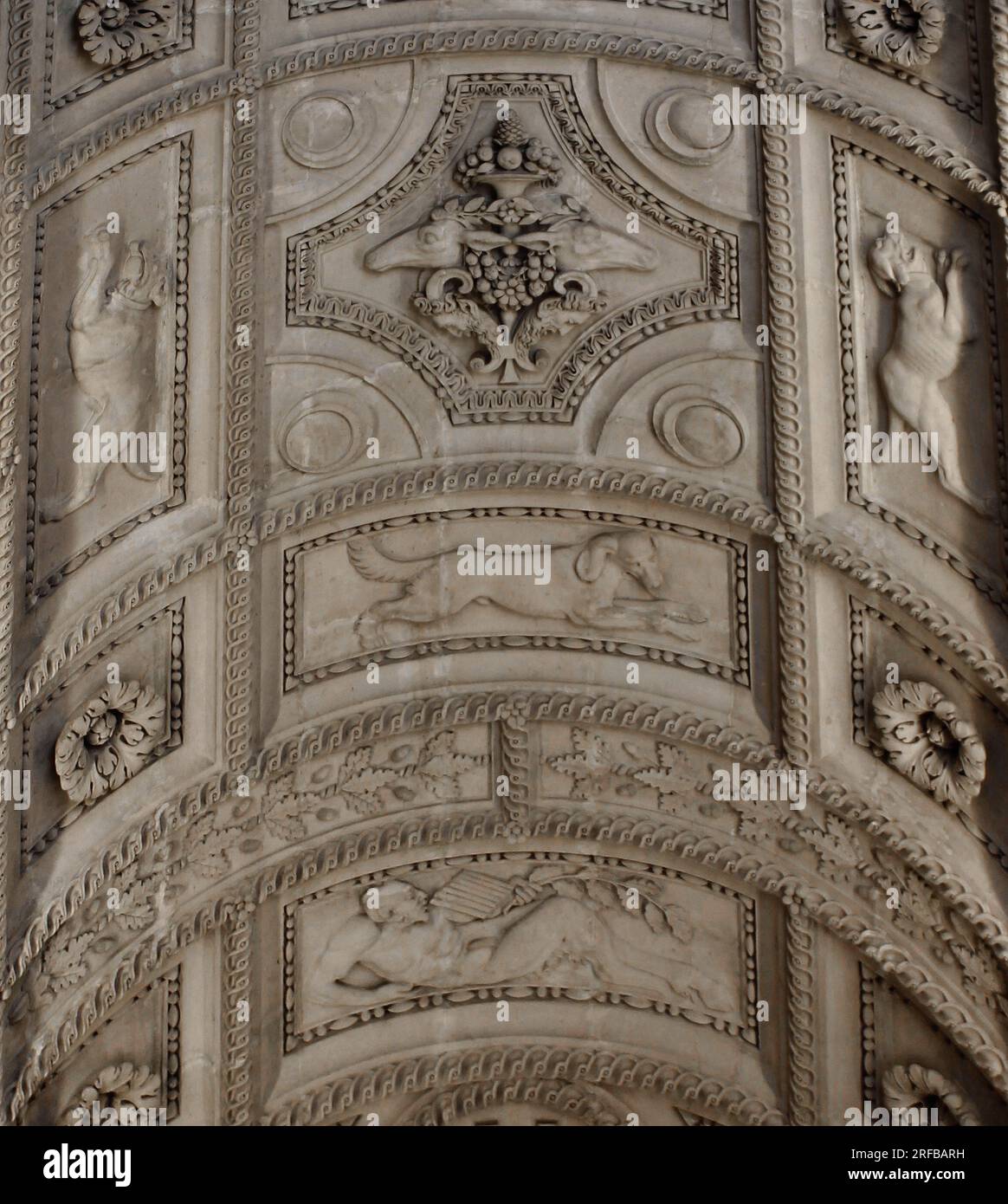 The sumptuous interior of the Louvre museum in Paris, France, stucco ...