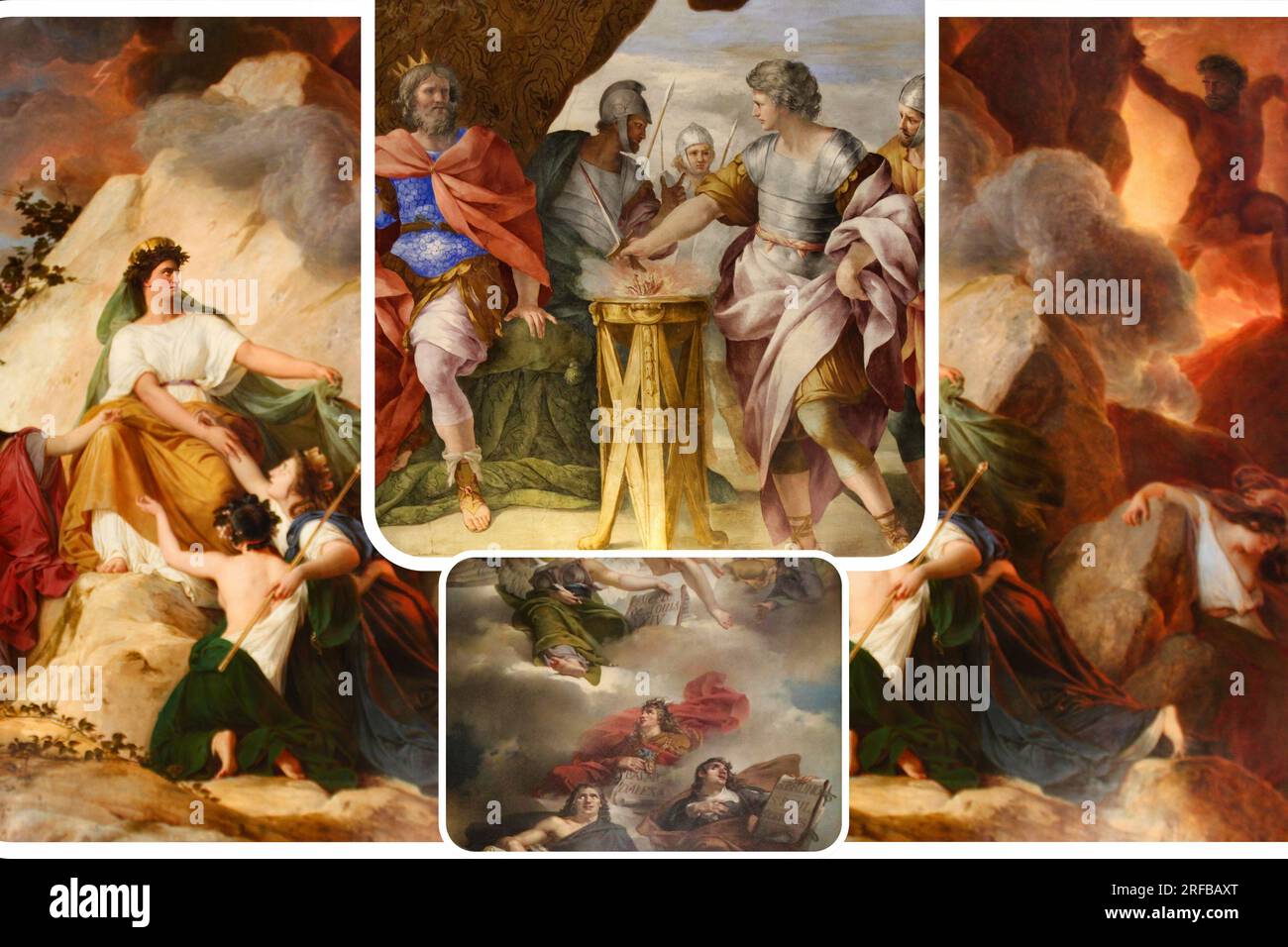 The sumptuous interior of the Louvre museum in Paris, France, stucco ...