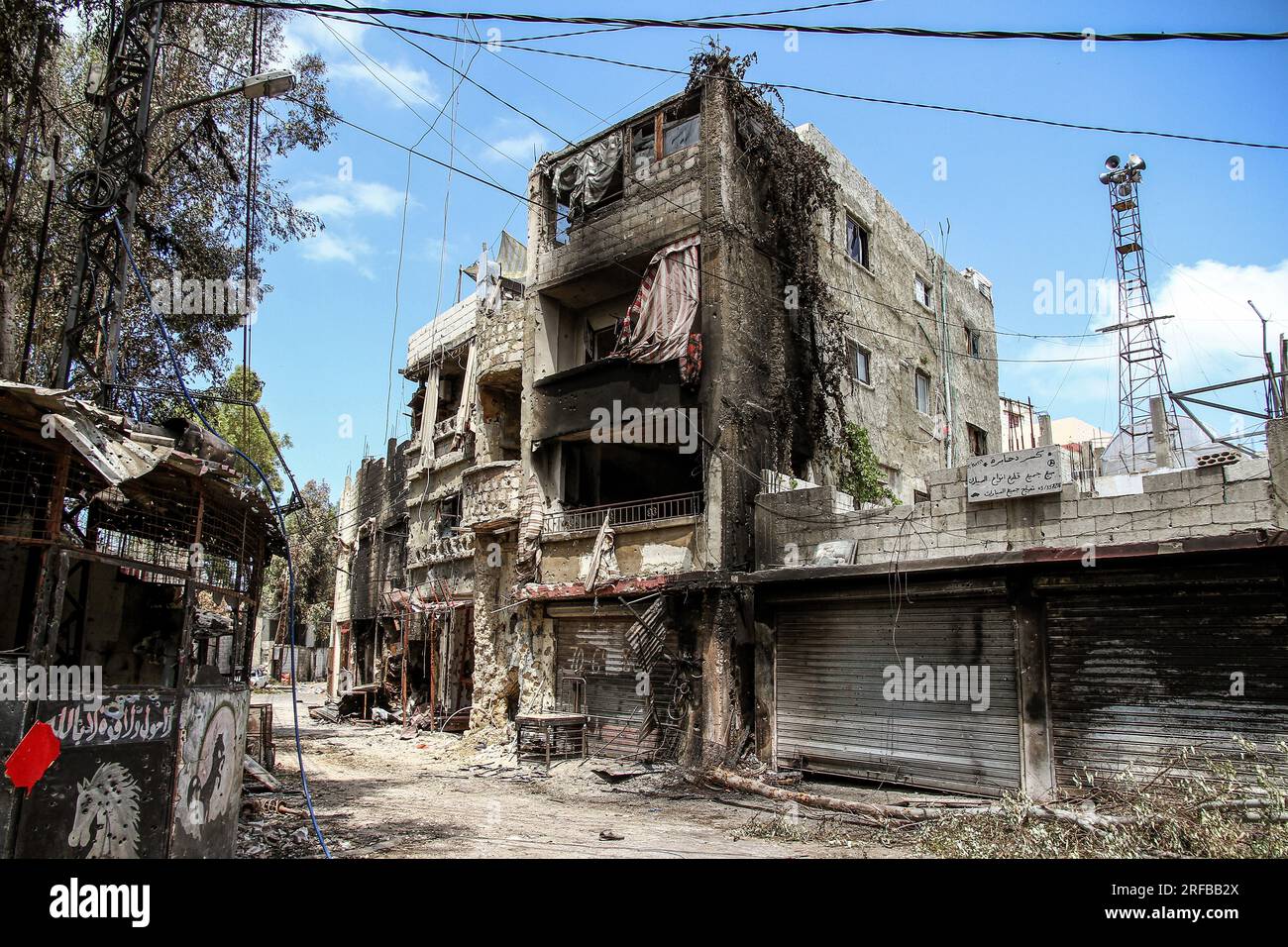 Ain Al Hilweh, Lebanon. 02nd Aug, 2023. A picture shows a deserted ...