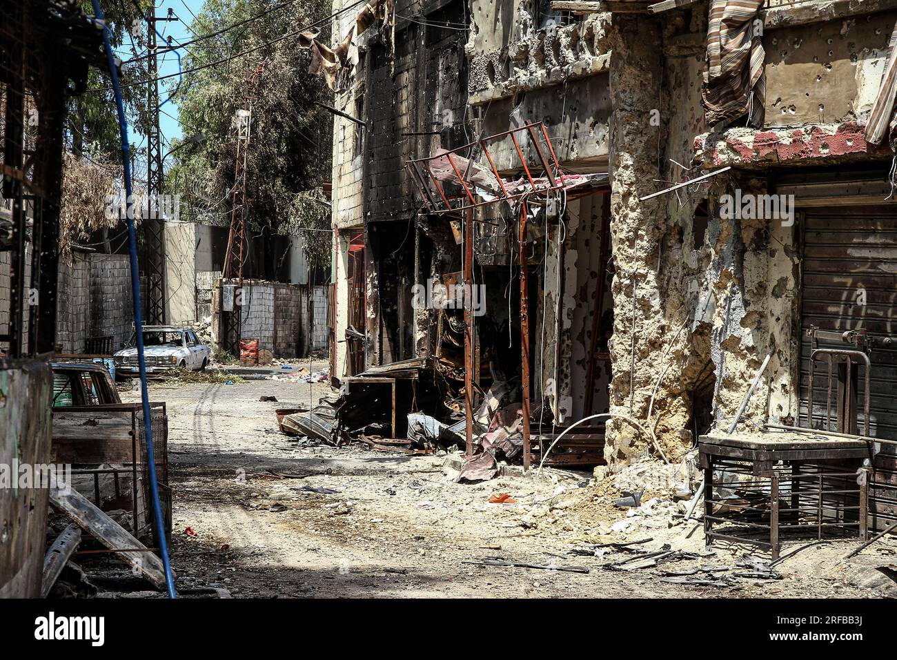 Ain Al Hilweh, Lebanon. 02nd Aug, 2023. A picture shows a deserted ...