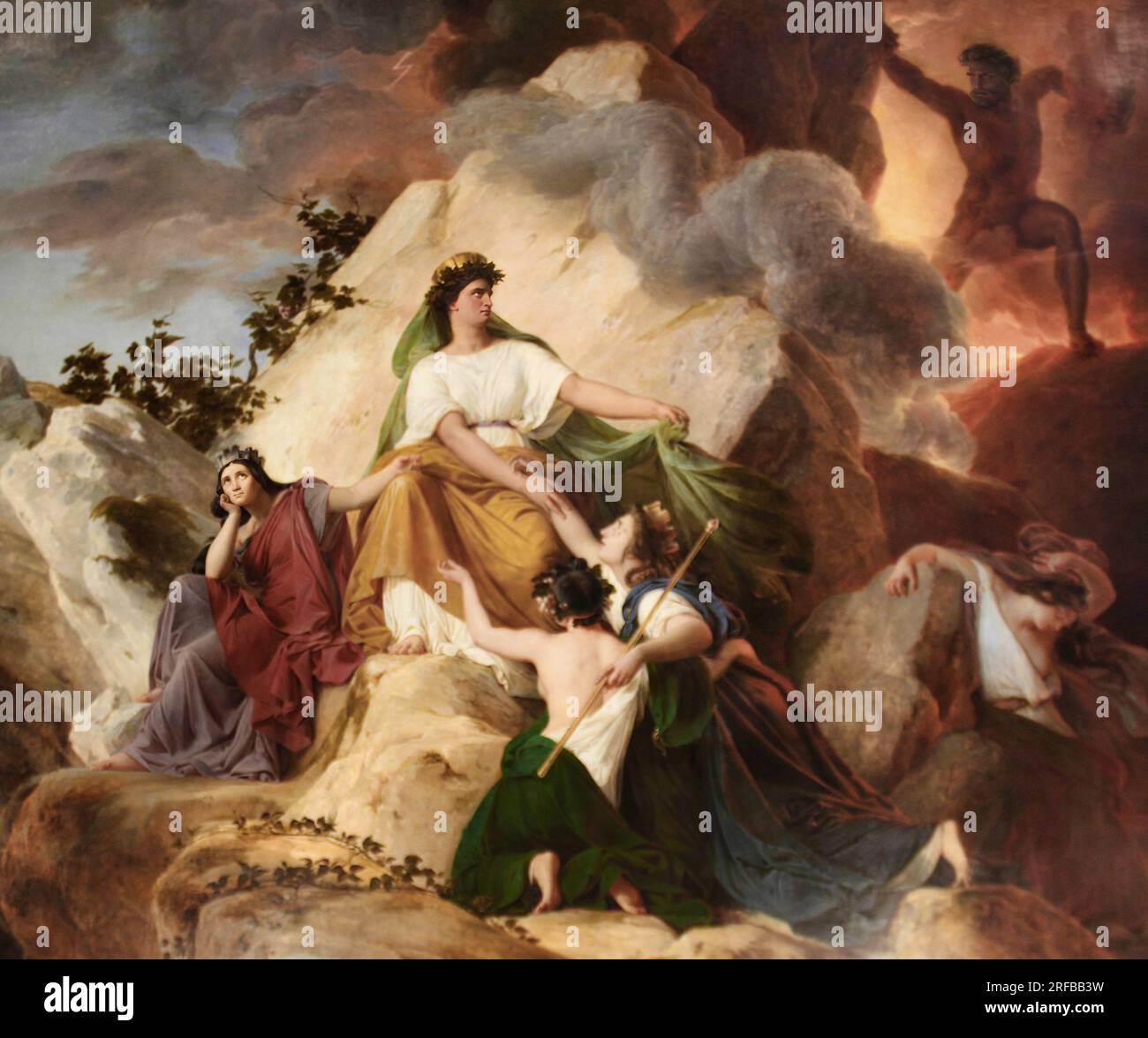 The sumptuous interior of the Louvre museum in Paris, France, stucco ...