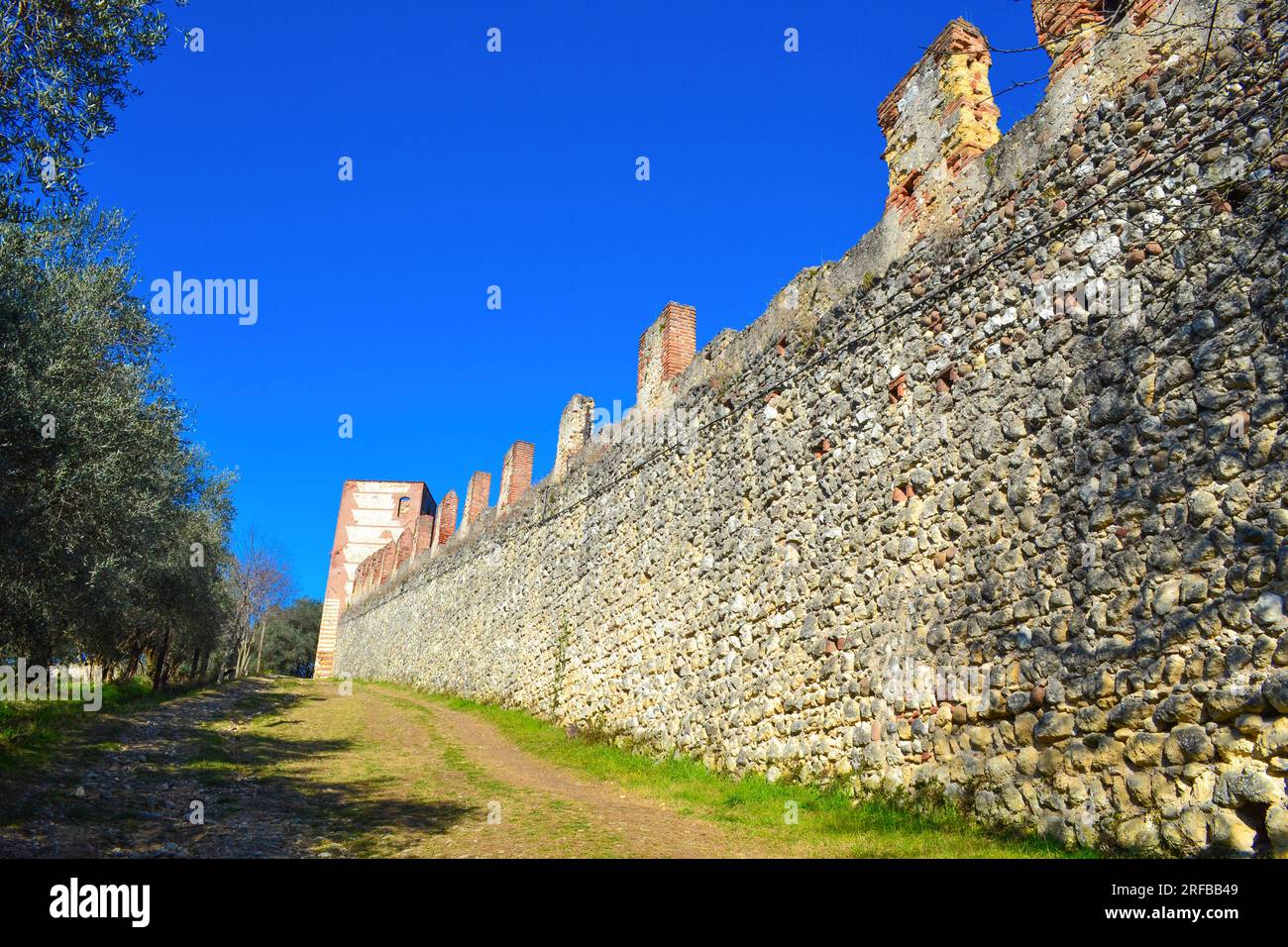 View of the Sentiero panoramico antiche mura di Verona-Panoramic path ancient walls of Verona ...