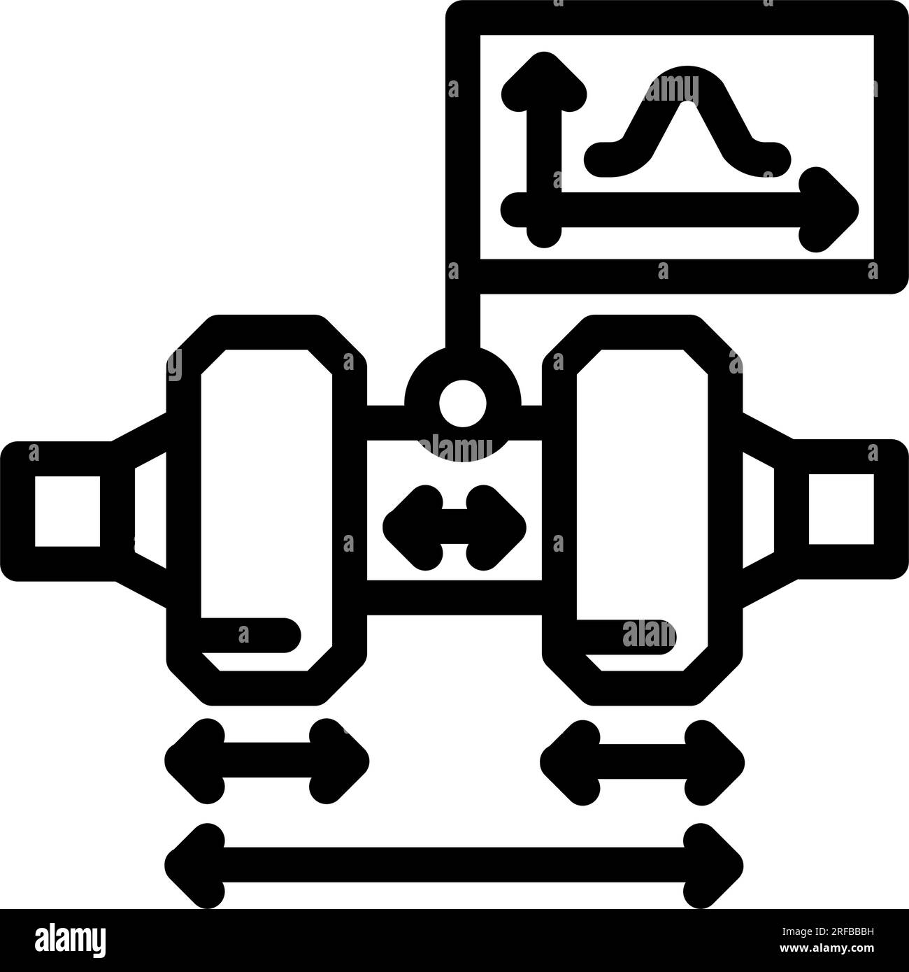 tolerance analysis mechanical engineer line icon vector illustration ...