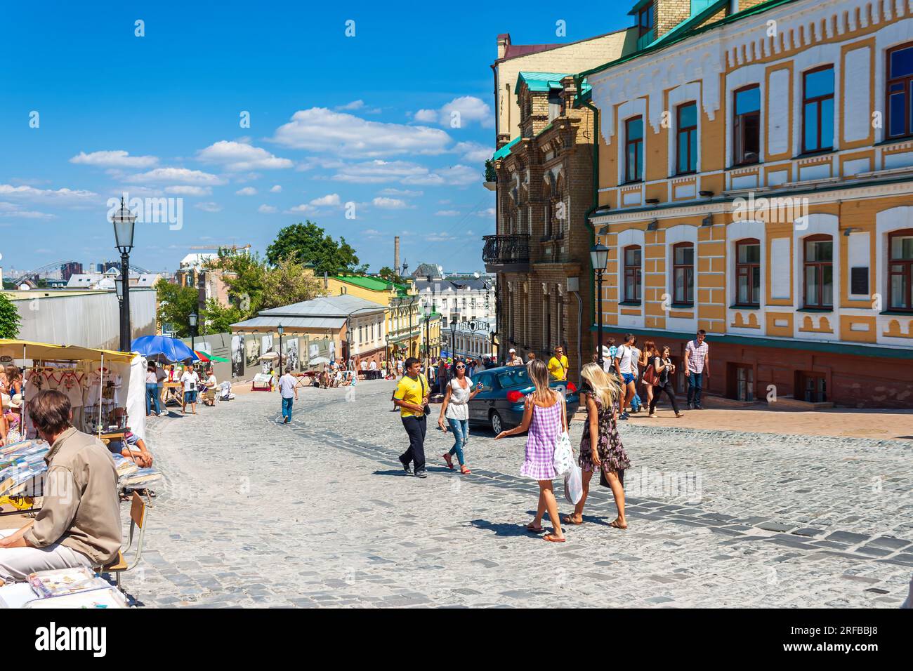 Andrew's Descent in summer. Podol. Kiev Stock Photo - Alamy