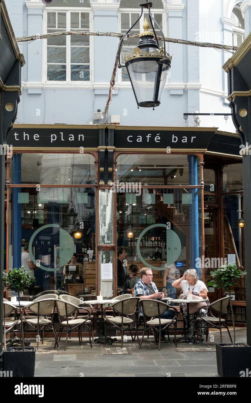 The Morgan Arcade in the Morgan Quarter Cardiff Wales UK. Man and woman ...
