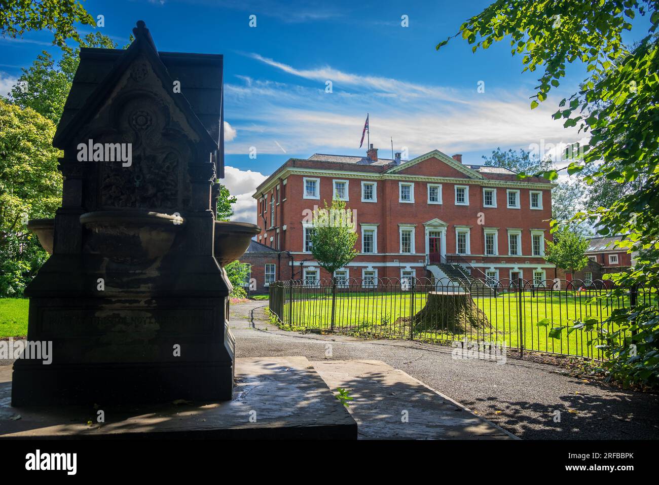 The rear of Warrington Town Hall. The hall was designed by James Gibbs ...