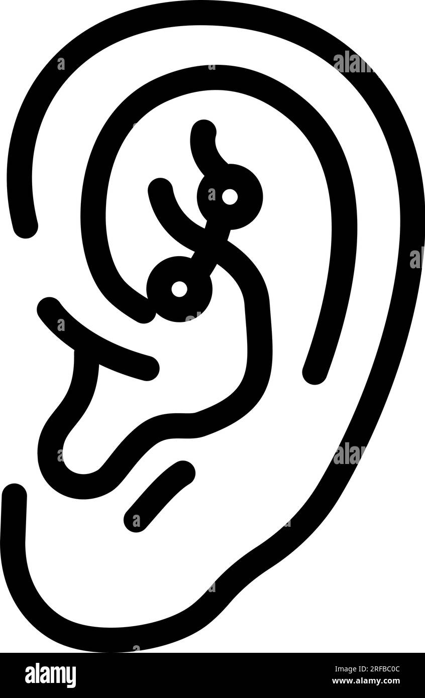rook piercing earring line icon vector illustration Stock Vector Image ...