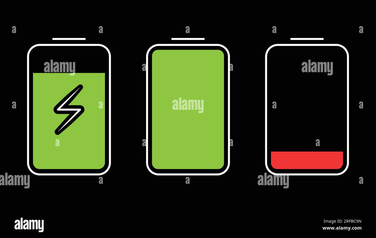 Discharged and fully charged battery. vector illustration Stock Vector ...