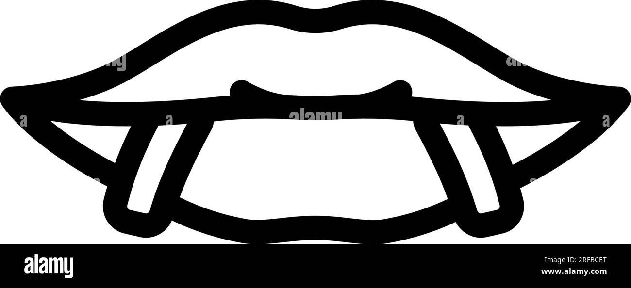 lip piercing fashion beauty line icon vector illustration Stock Vector ...