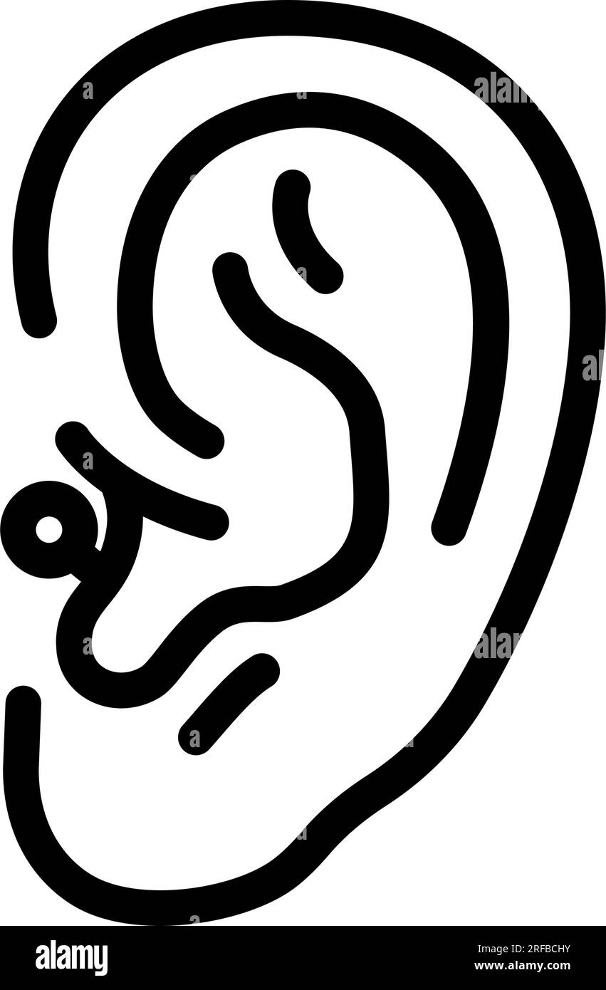tragus piercing earring line icon vector illustration Stock Vector ...