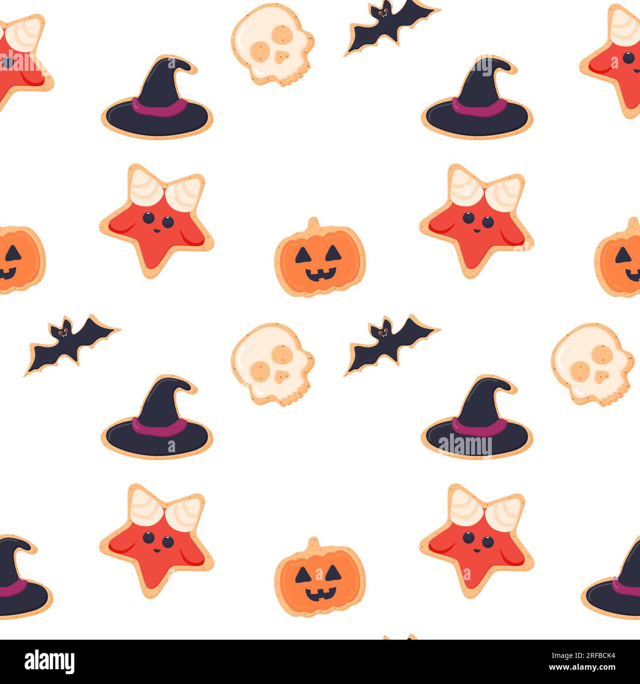 Halloween seamless cookie pattern seamless pattern satan candy cookies. Vector illustration ...