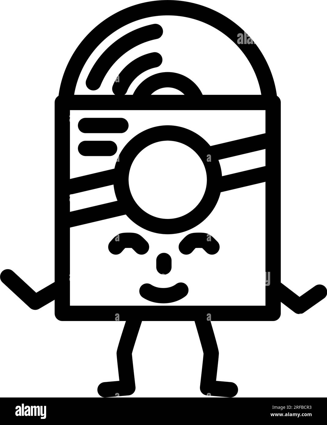 vinyl disc retro music character line icon vector illustration Stock ...