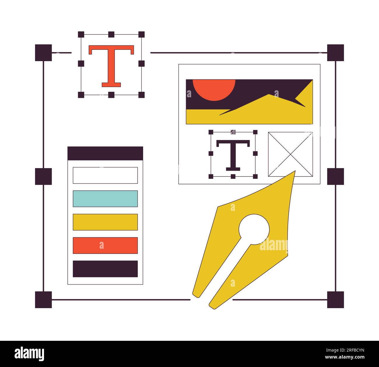 Graphic Designer Software Flat Line Color Isolated Vector Object Stock Vector Image And Art Alamy 