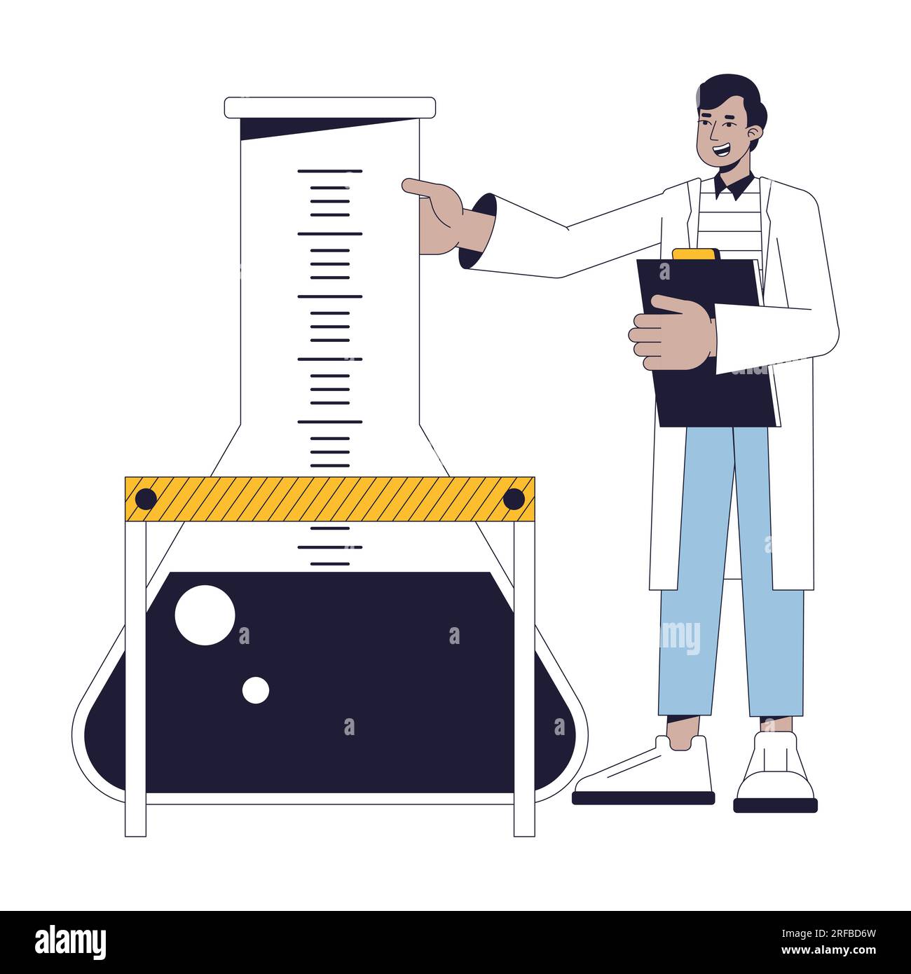 Control of experiment flat line concept vector spot illustration Stock ...