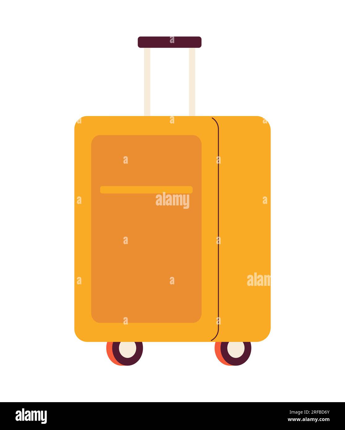 Carry on suitcase on wheels semi flat colour vector object Stock Vector ...