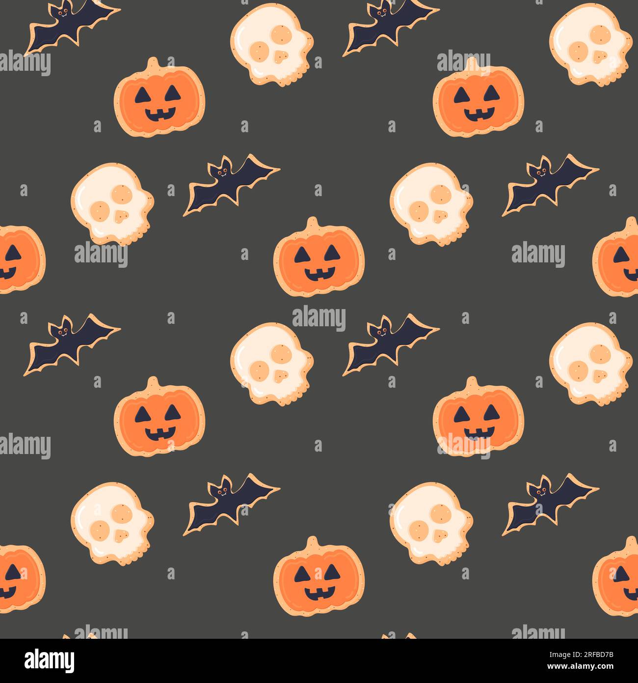 Halloween candy cookies cupcakes pattern seamless. Vector illustration ...