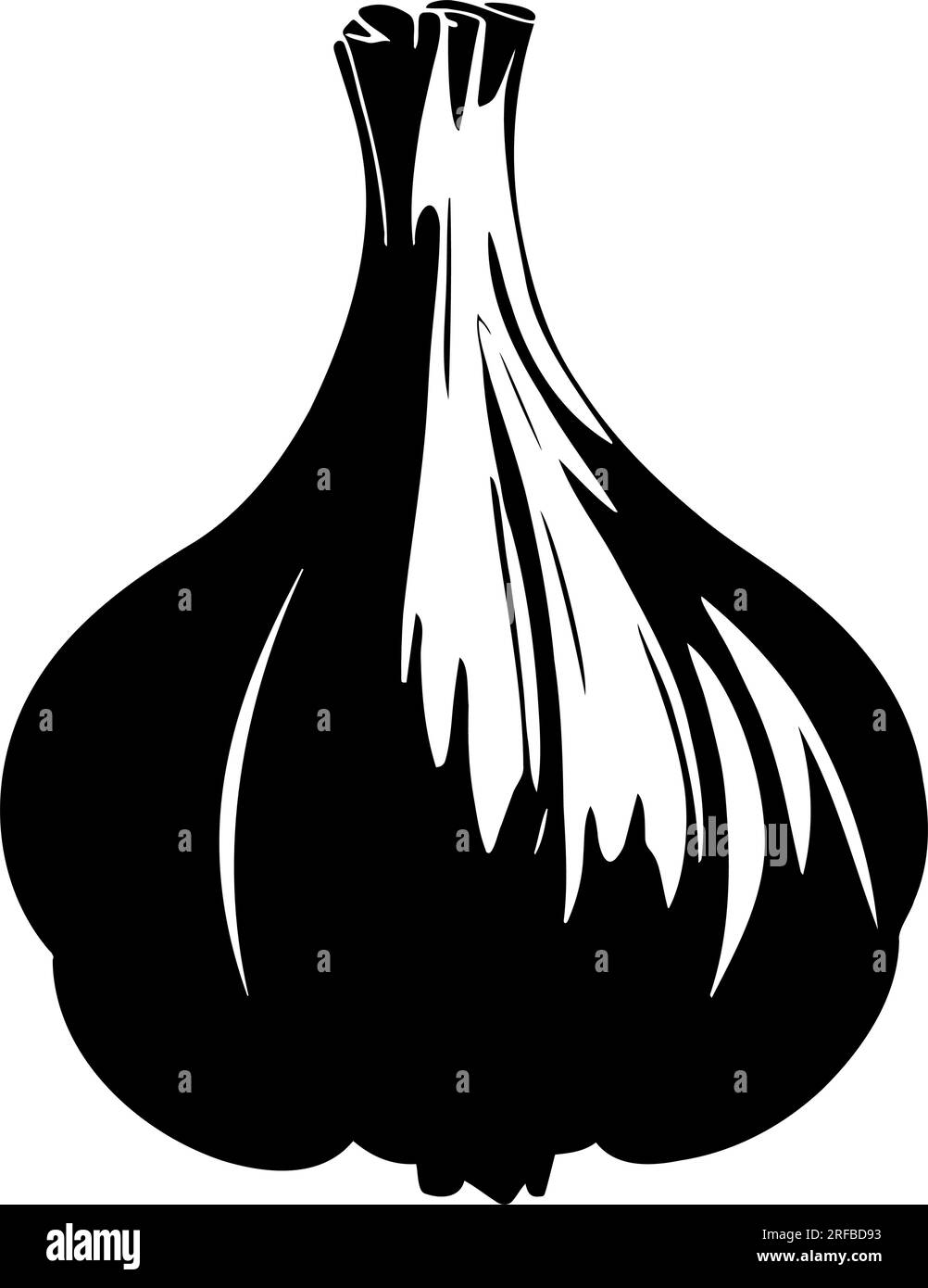 Garlic silhouette icon isolated. Vector illustration Stock Vector Image ...
