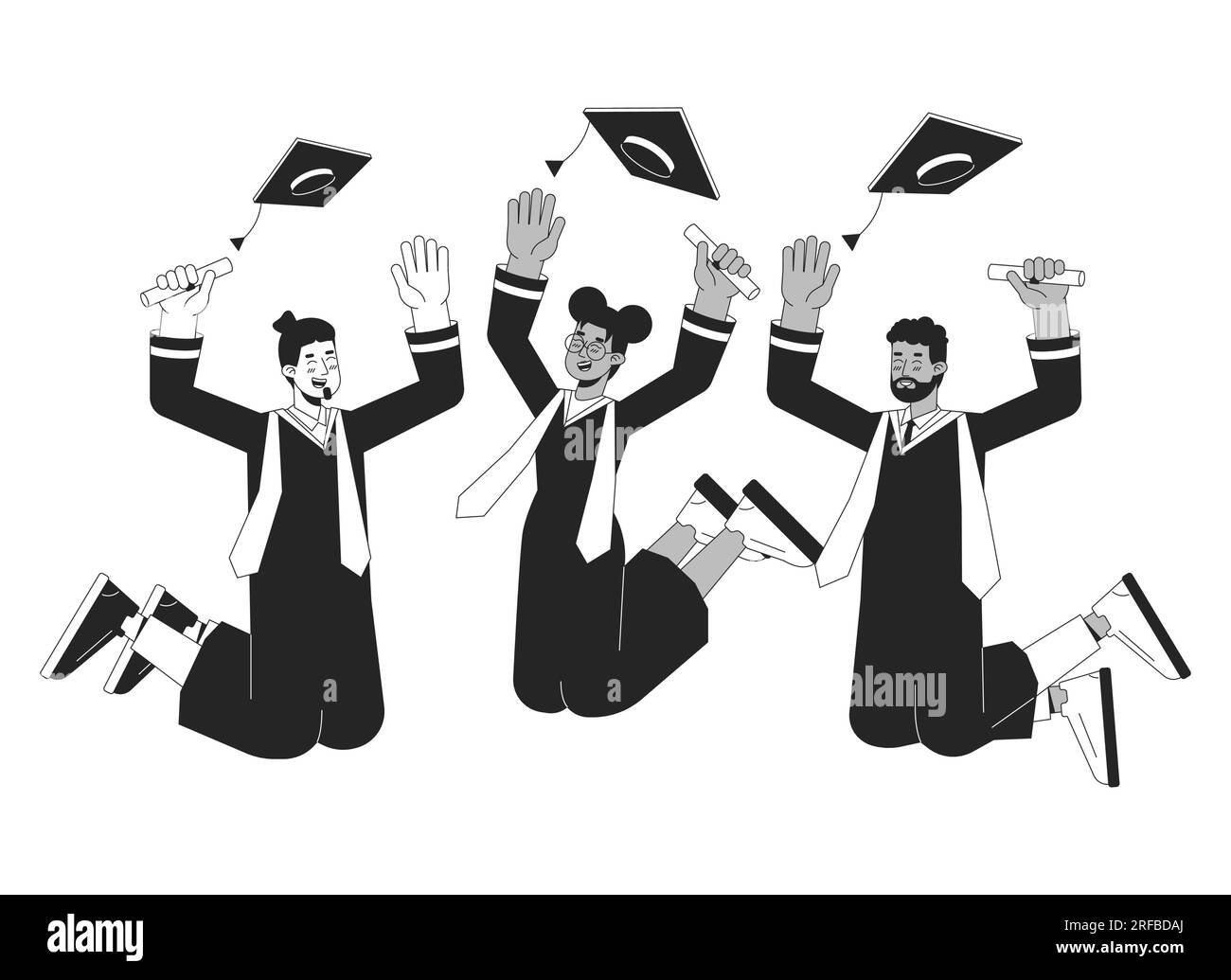 Diverse student graduation Stock Vector Images - Alamy