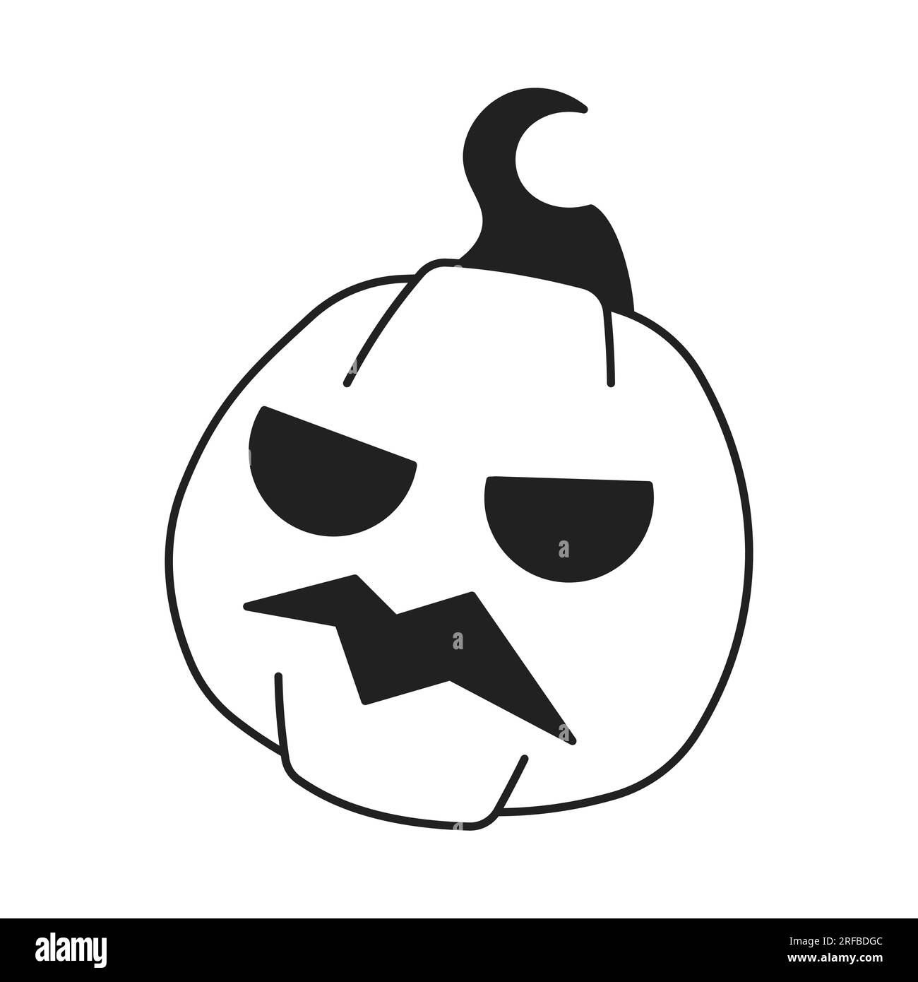 Haunted Pumpkin Monochrome Flat Vector Object Stock Vector Image And Art Alamy
