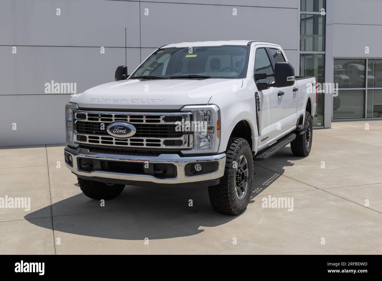 Indianapolis - August 1, 2023: Ford F-350 Crew Cab display at a ...