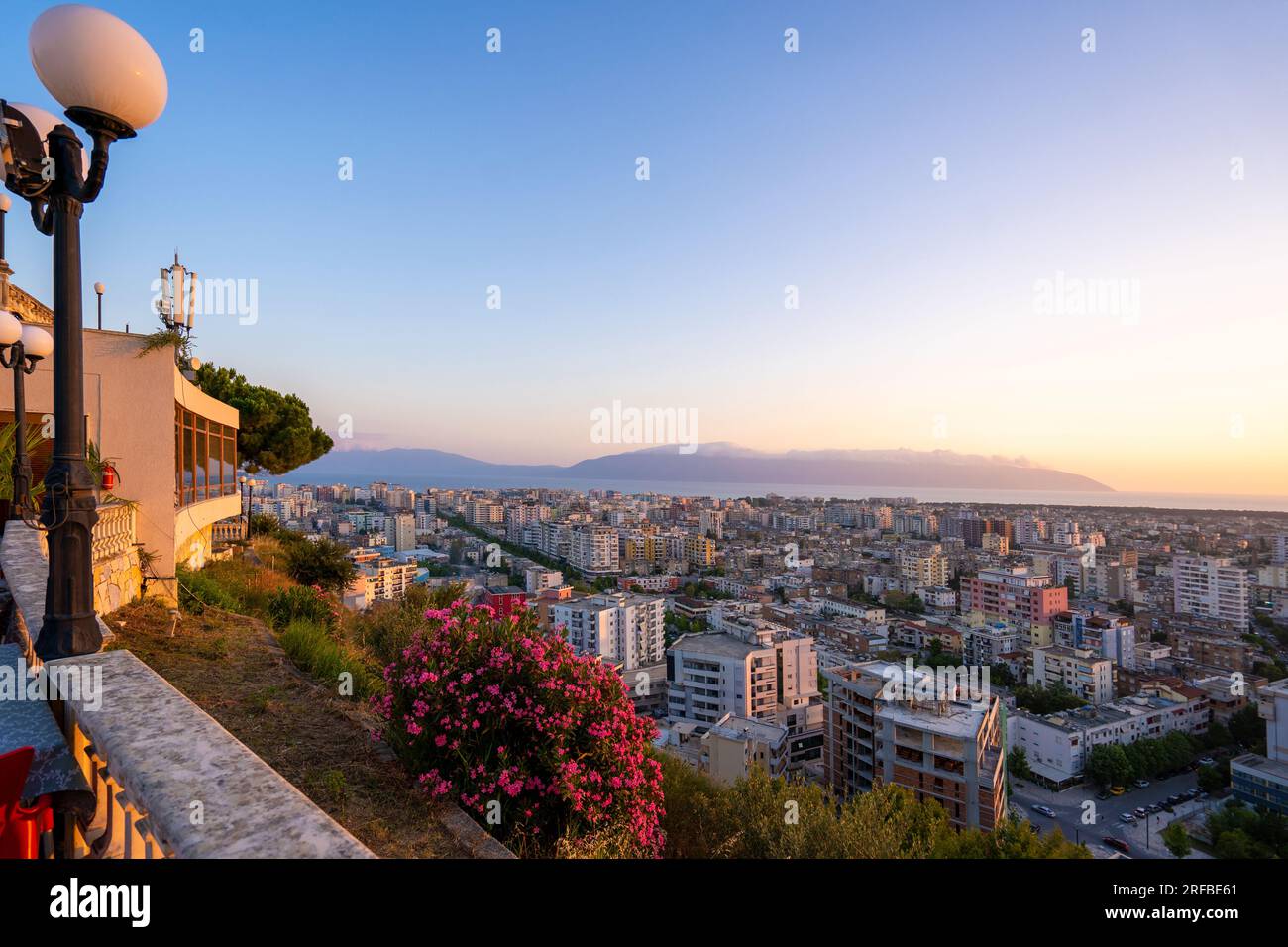 Albania- Vlora- cityscape as seen from hill Kuzum Baba Stock Photo - Alamy