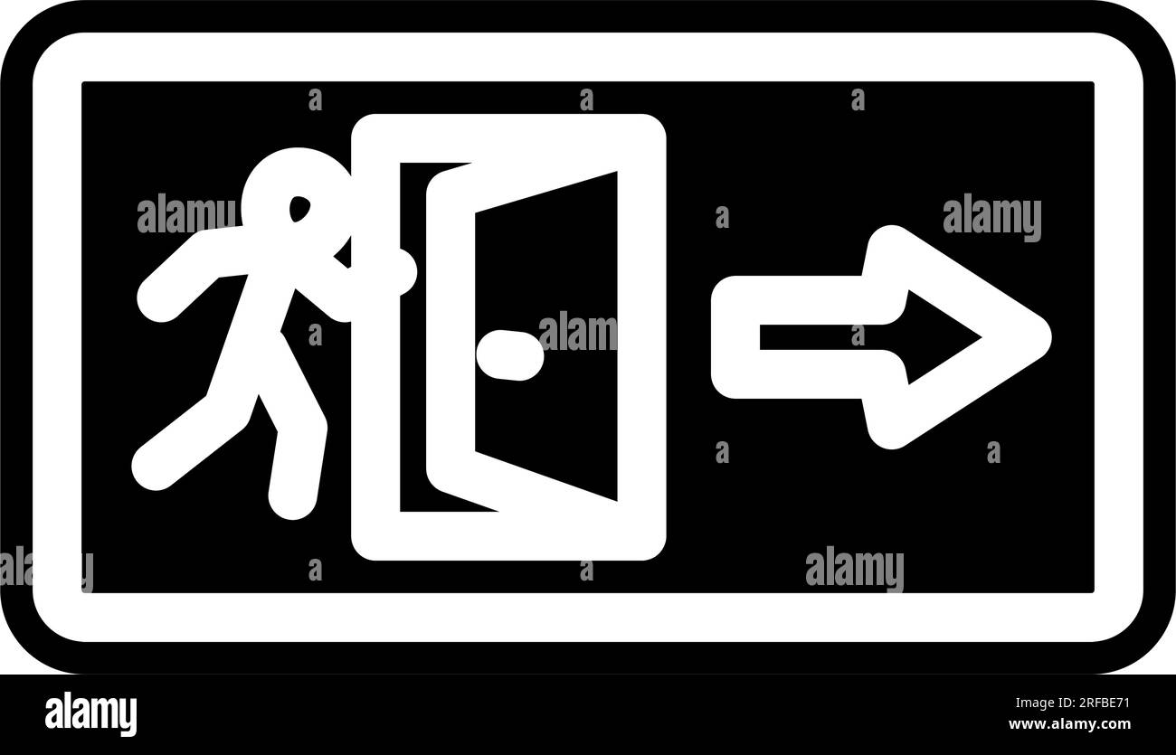 emergency exit alert glyph icon vector illustration Stock Vector Image ...