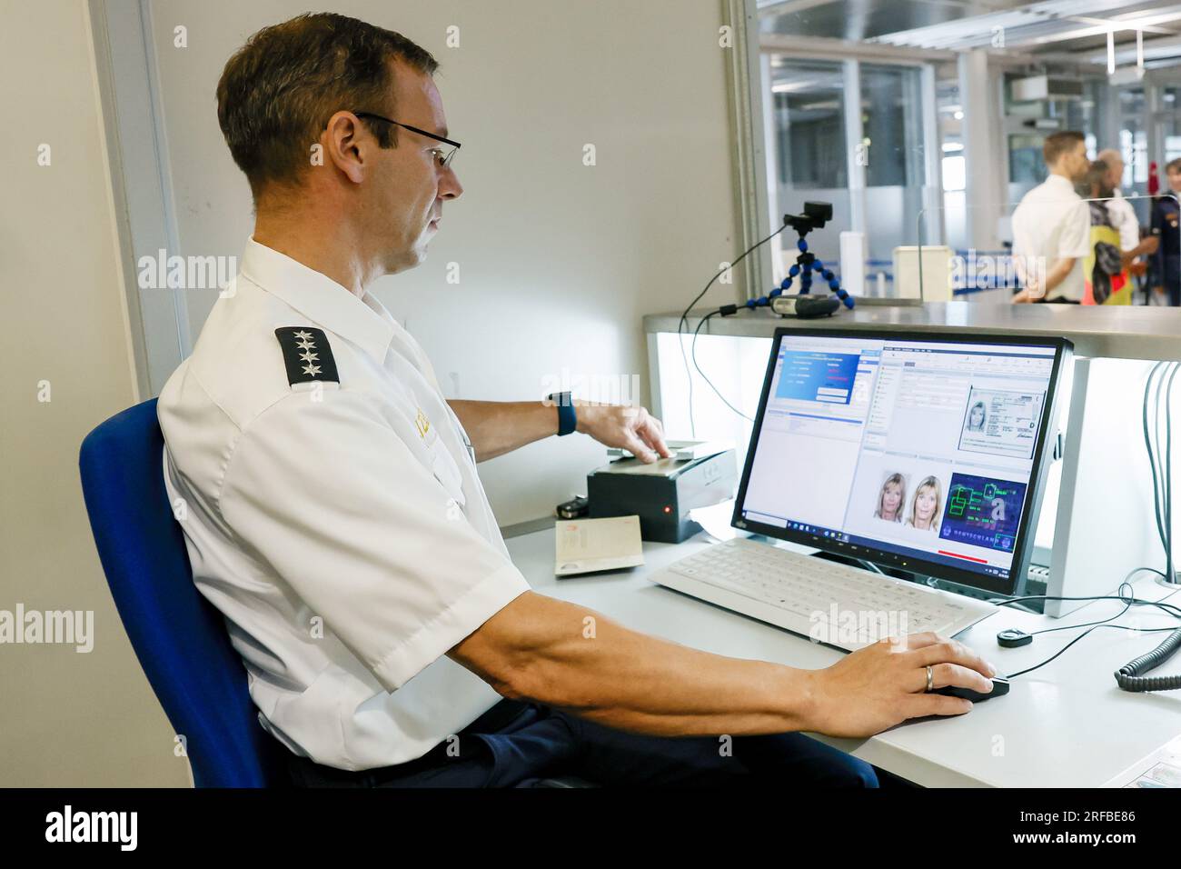Nuremberg, Germany. 02nd Aug, 2023. A police officer of the Bavarian ...