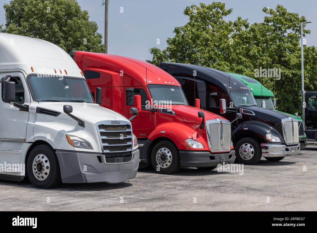 Indianapolis - August 1, 2023: Used Freightliner, Kenworth, and Volvo ...