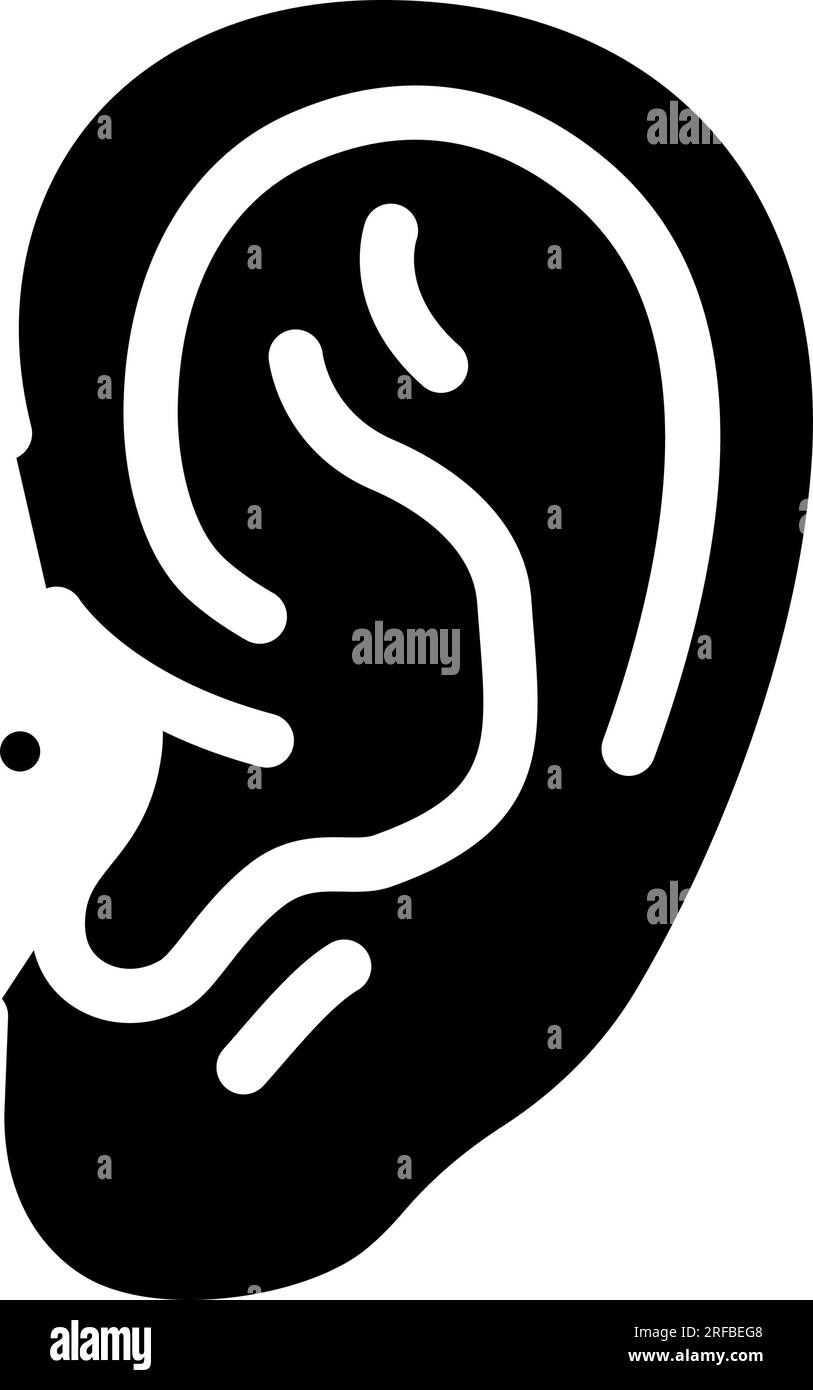 tragus piercing earring glyph icon vector illustration Stock Vector ...