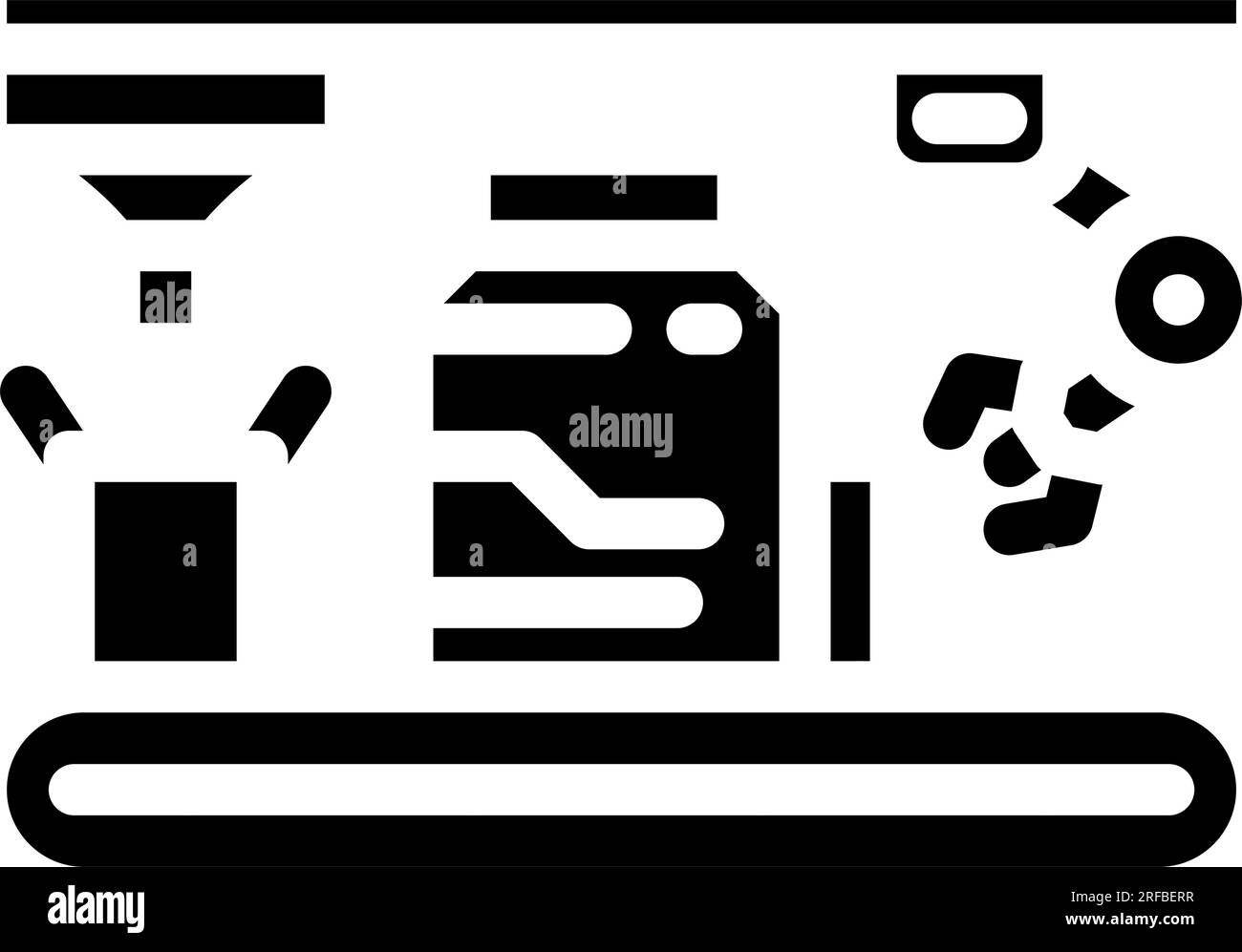 assembly line manufacturing engineer glyph icon vector illustration ...