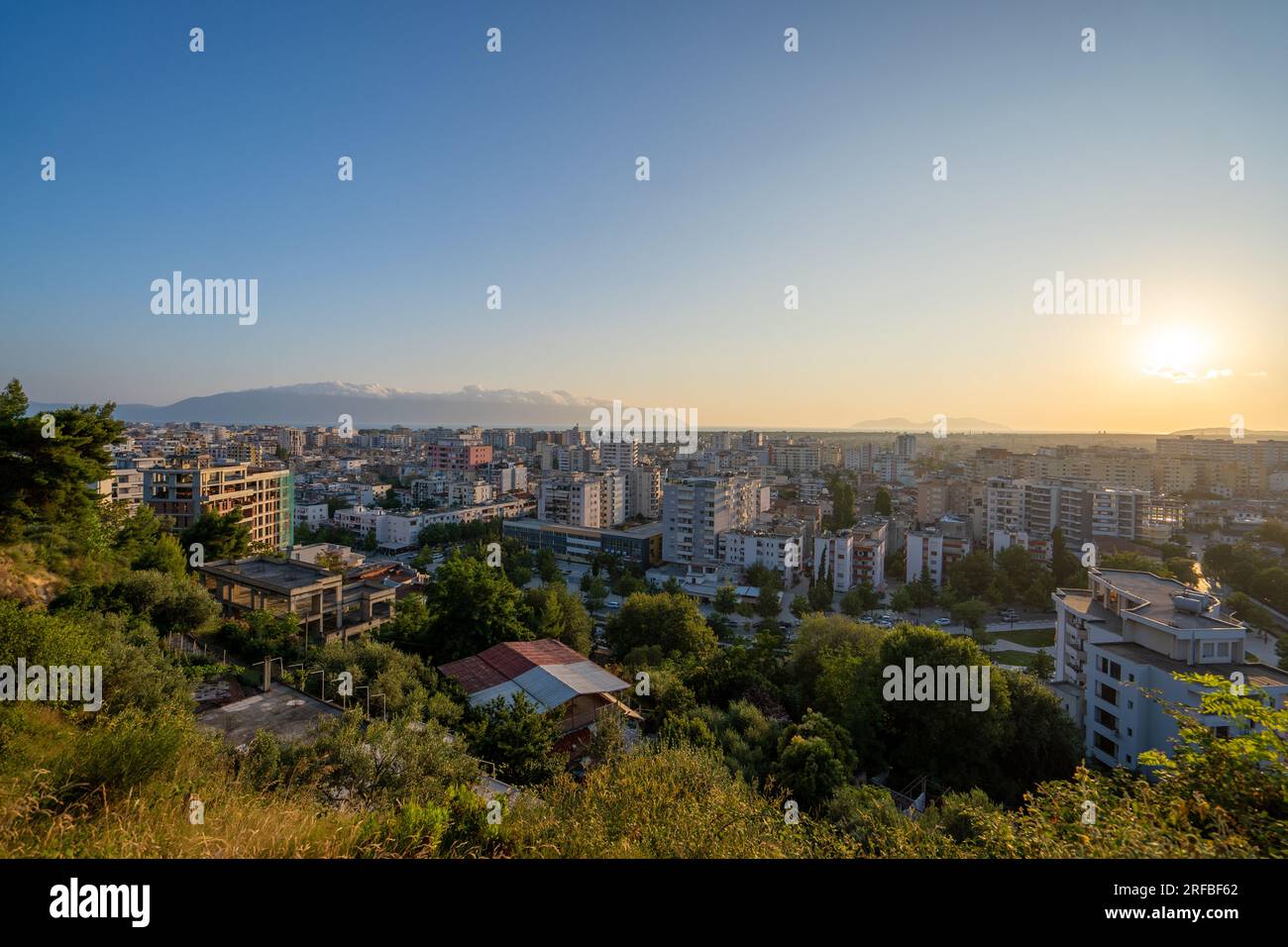 Albania- Vlora- cityscape as seen from hill Kuzum Baba Stock Photo - Alamy