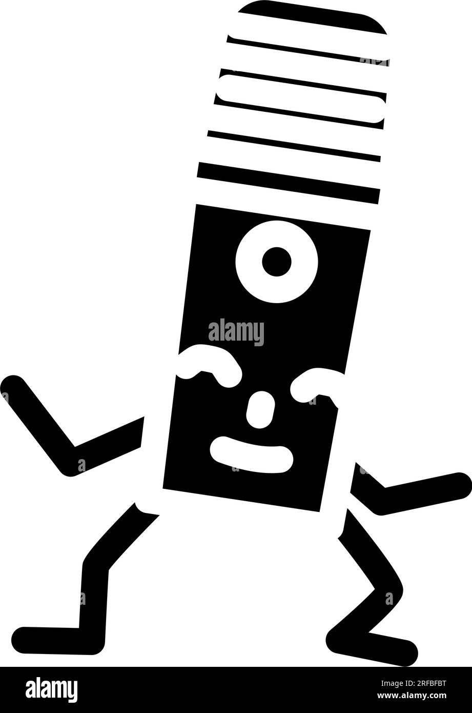 microphone music retro character glyph icon vector illustration Stock ...