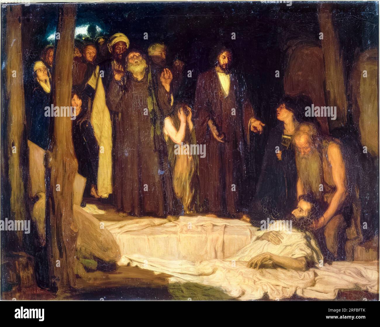The Resurrection of Lazarus, painting in oil on canvas by Henry Ossawa ...