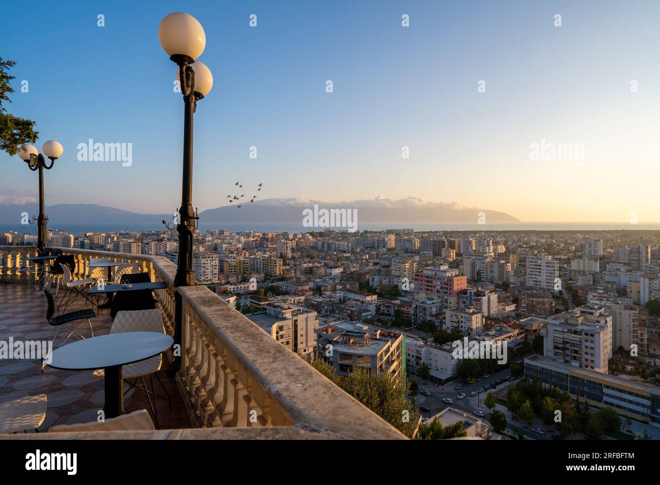 Albania- Vlora- cityscape as seen from hill Kuzum Baba Stock Photo - Alamy