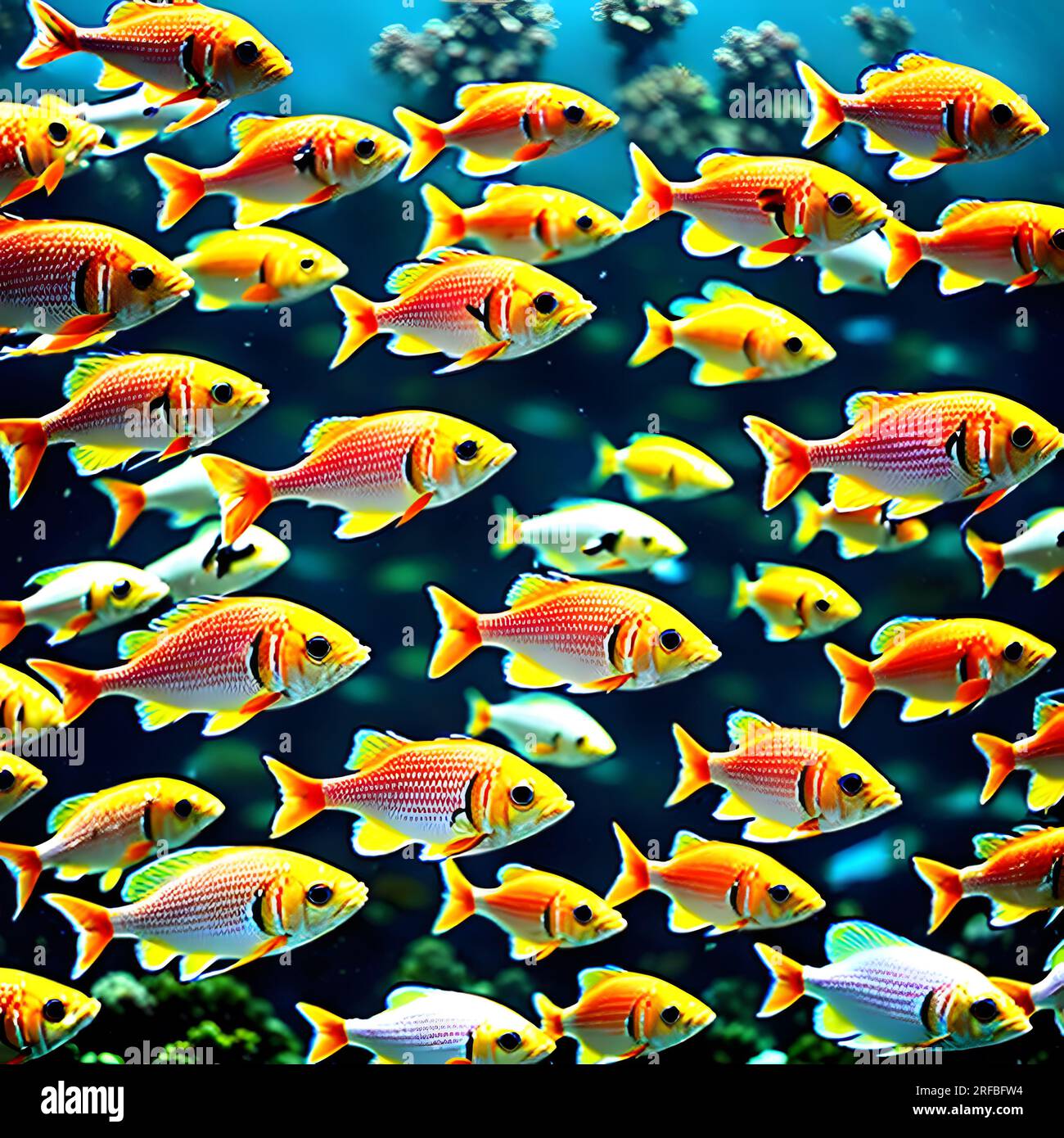 colorful fish swim in swarms in the sea Stock Photo - Alamy