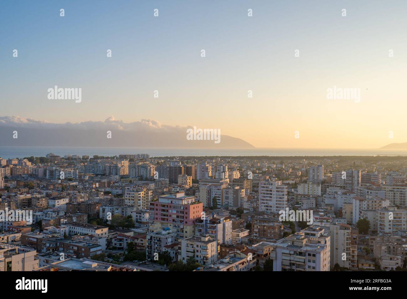 Albania- Vlora- cityscape as seen from hill Kuzum Baba Stock Photo - Alamy